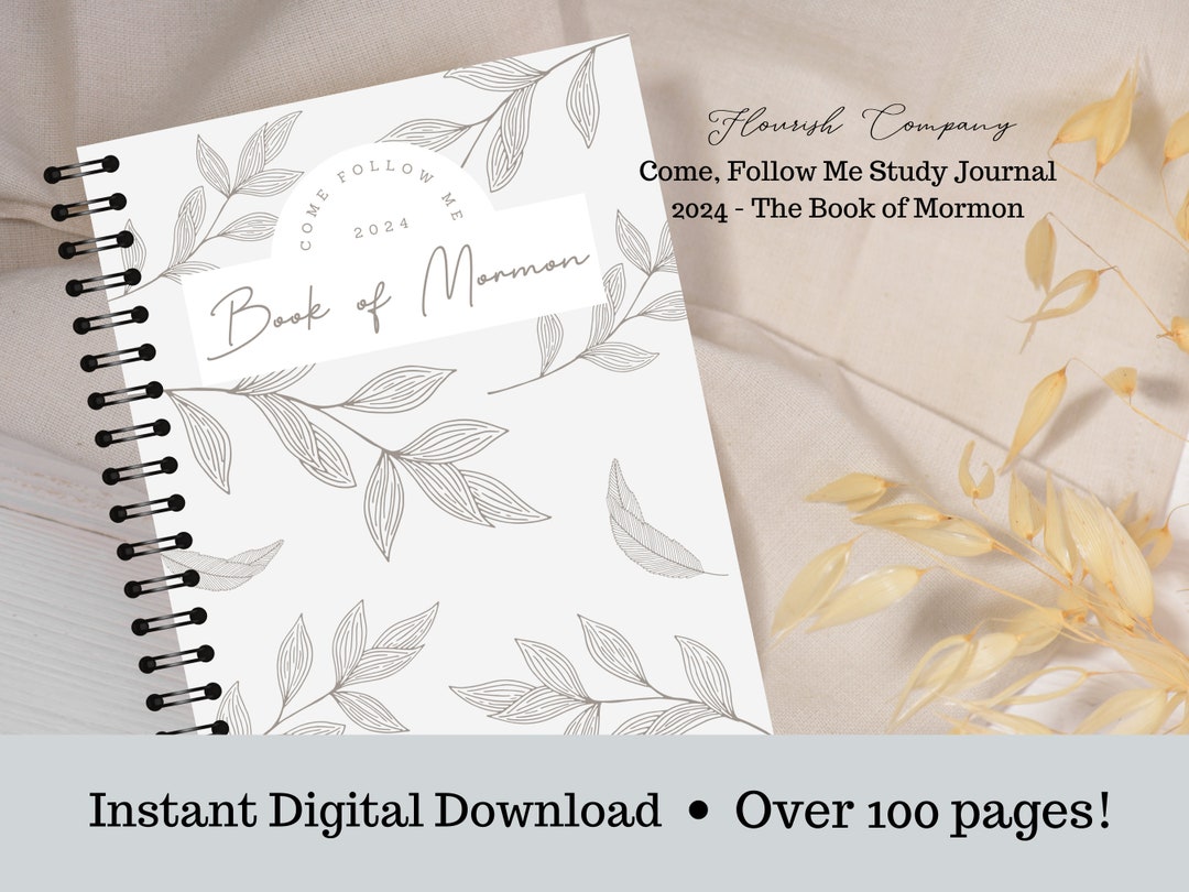 Book of Mormon Reading Journal, Scripture Study Book, Come Follow Me ...