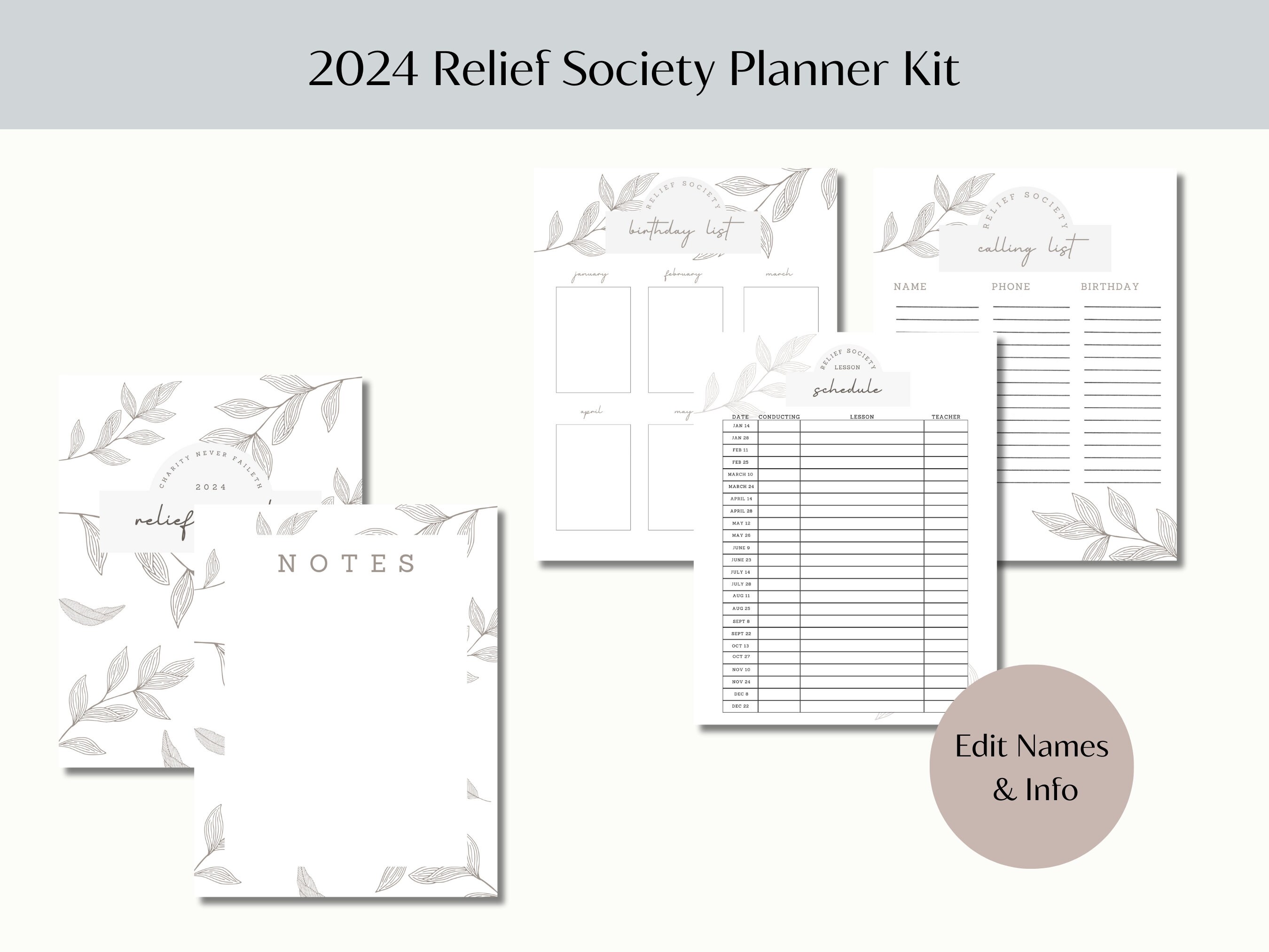 2024 Relief Society Planner, Relief Society Binder, RS Theme, Relief ...