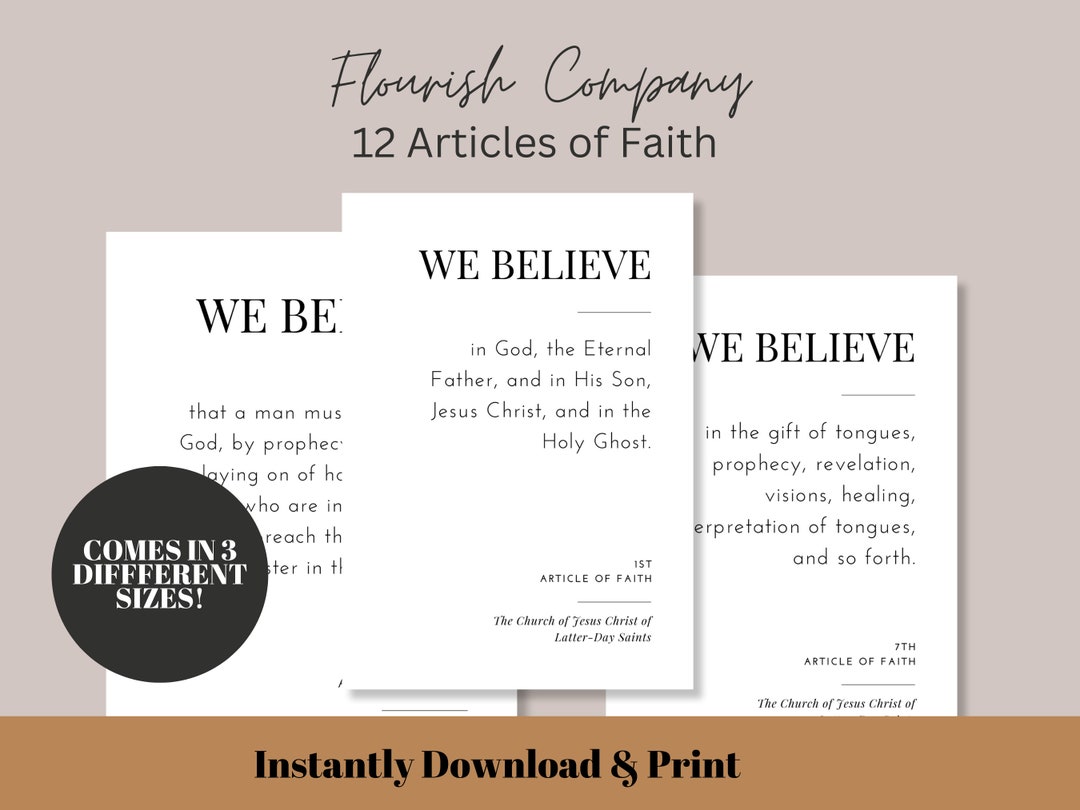 Articles of Faith Poster, Latter-day Saint Primary , Articles of Faith ...
