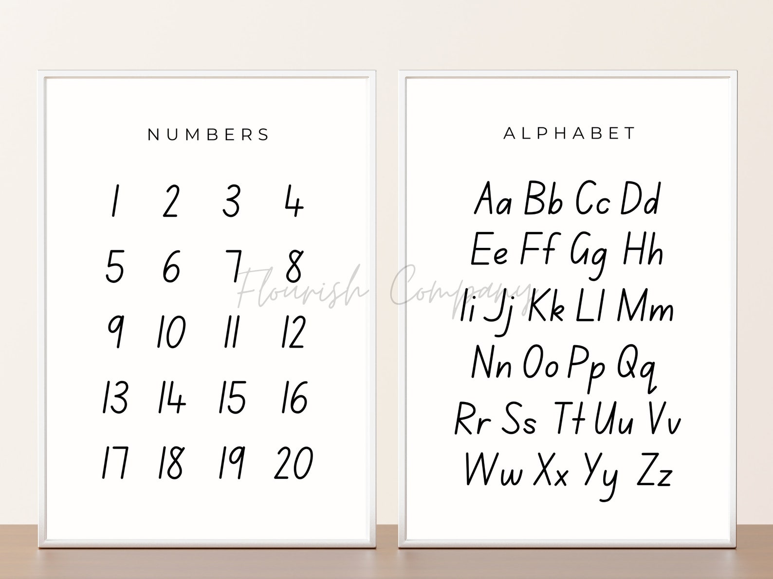 Alphabet and Numbers Poster, Numbers Print , Educational Posters, Kids ...