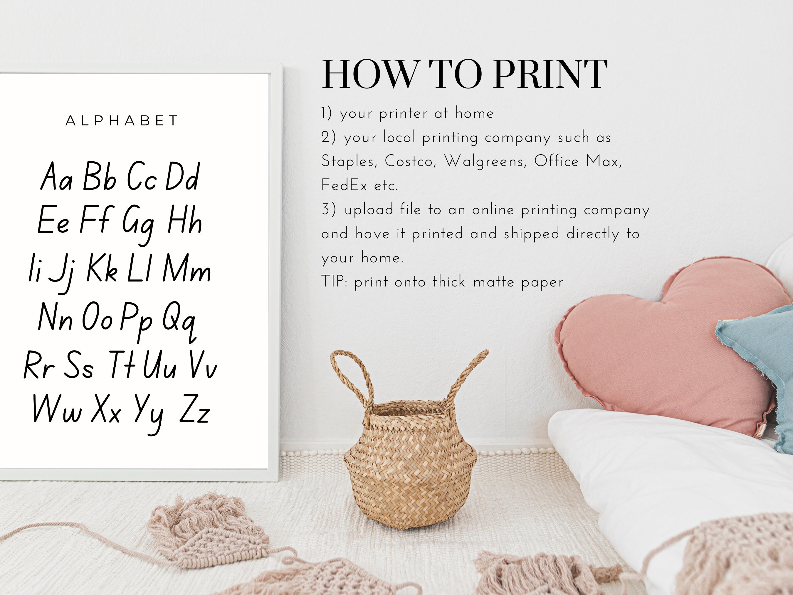 Alphabet and Numbers Poster Numbers Print Educational - Etsy