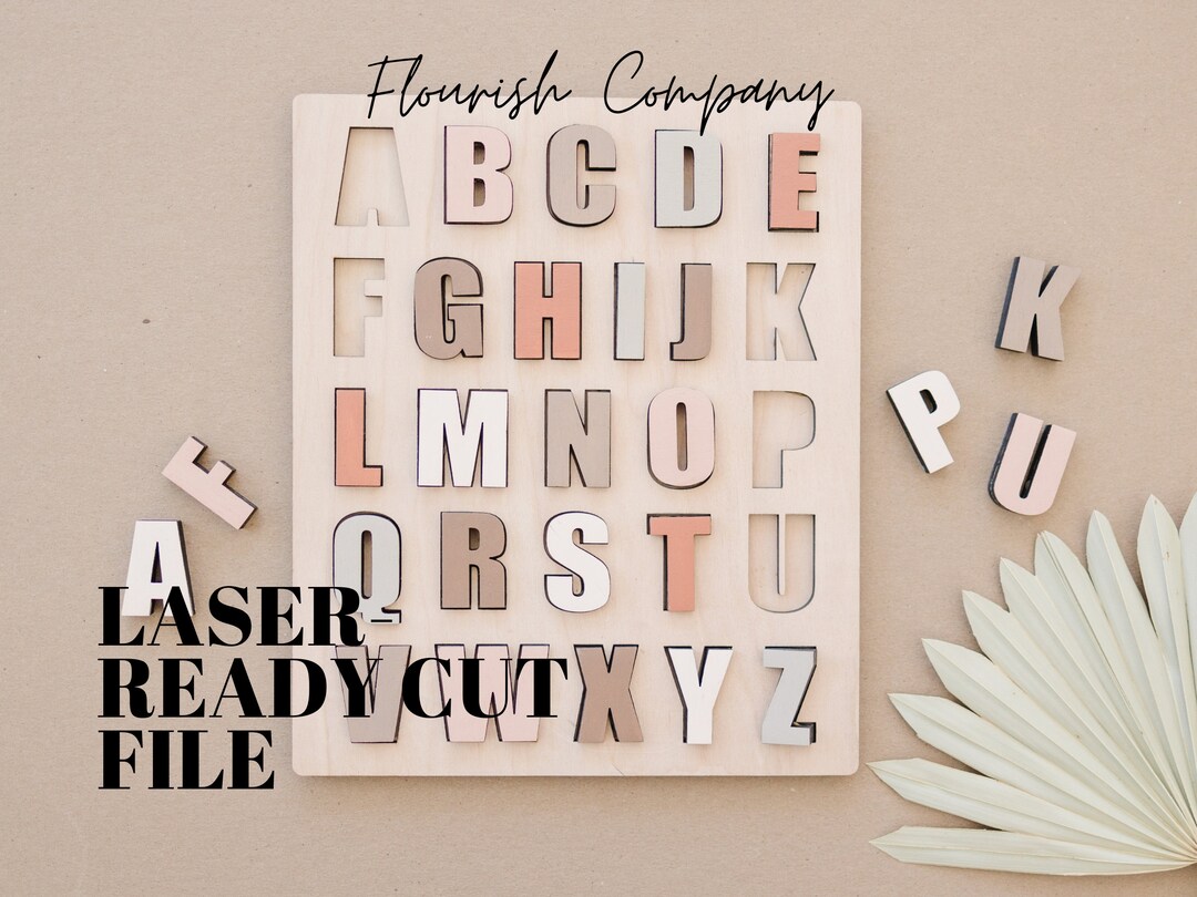 Alphabet Puzzle SVG for Glowforge Kids Letters Puzzle Instant Digital ...