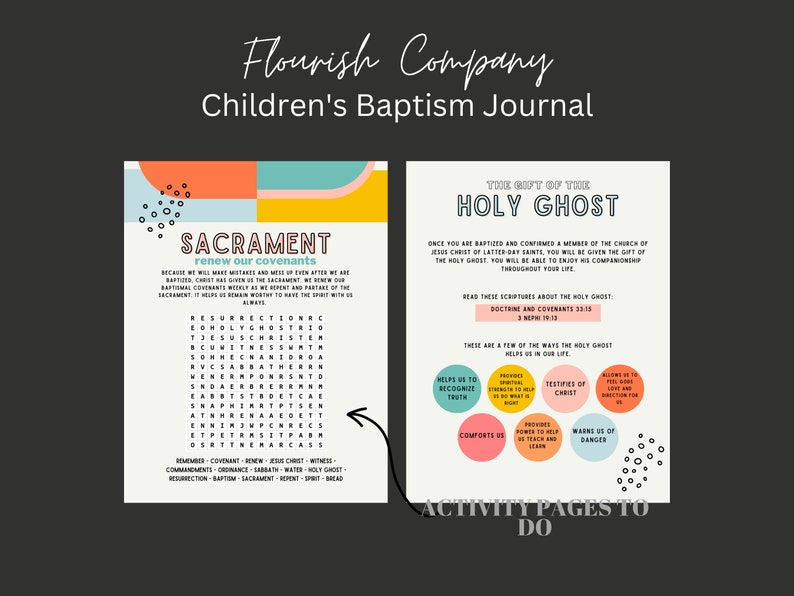 Baptism Activity Book and Journal , Latter-day Saint Primary , It's ...