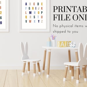 Alphabet and Numbers Poster, Playroom Decor, Educational Posters, Kids ...