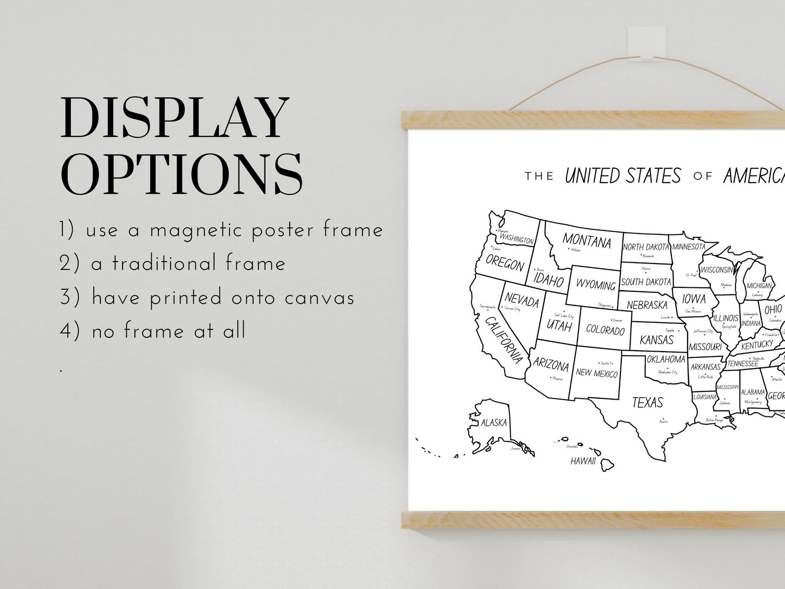 United States of America Map, Printable US Map, Educational Posters ...