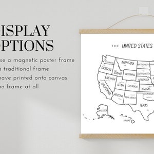 United States of America Map, Printable US Map, Educational Posters ...