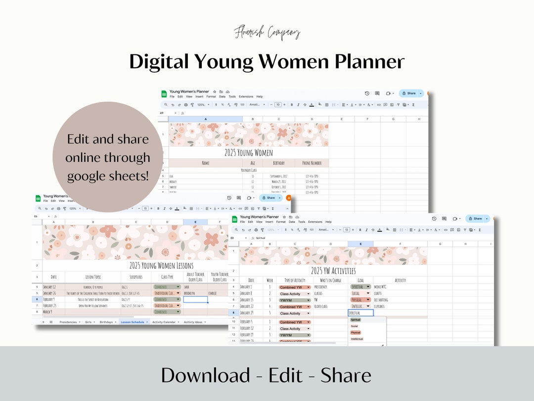 2025 Young Women Planner, Young Women Template, LDS Youth Theme, Look ...