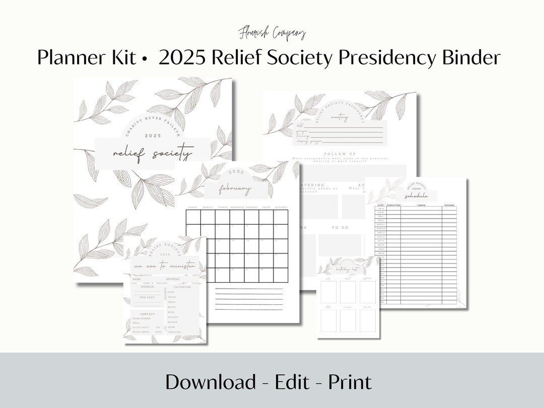 2025 Relief Society Planner, Relief Society Binder, RS Theme, Relief ...