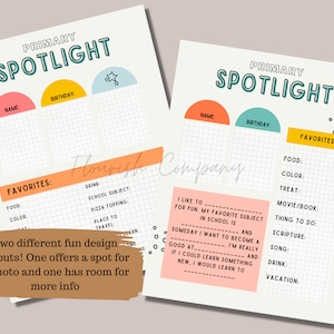 LDS Primary Spotlight Sheet, Printable Primary Kit, Latter Day Saint ...