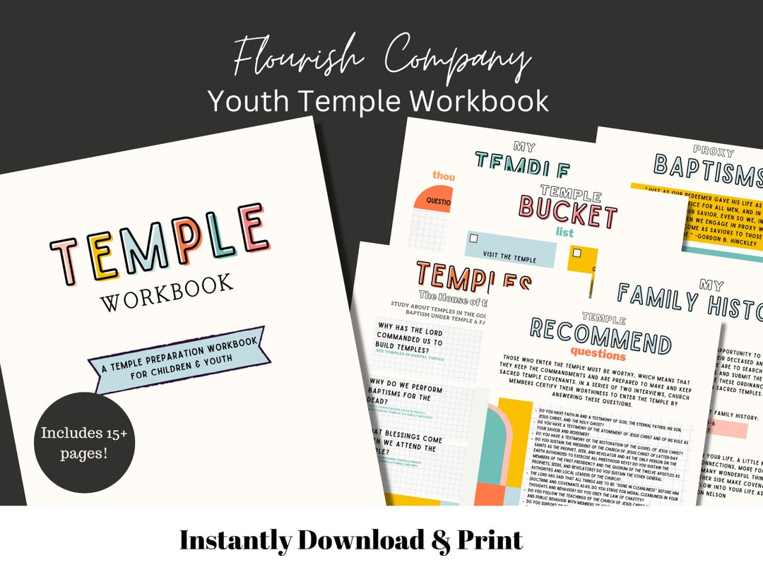 Temple Activity Book and Journal , Latter-day Saint Youth , Temple ...