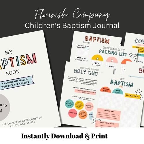 Baptism Activity Book and Journal Latter-day Saint Primary - Etsy