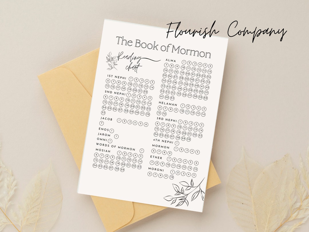 The Book of Mormon Reading Chart, Latter Day Saint, LDS Reading Chart ...