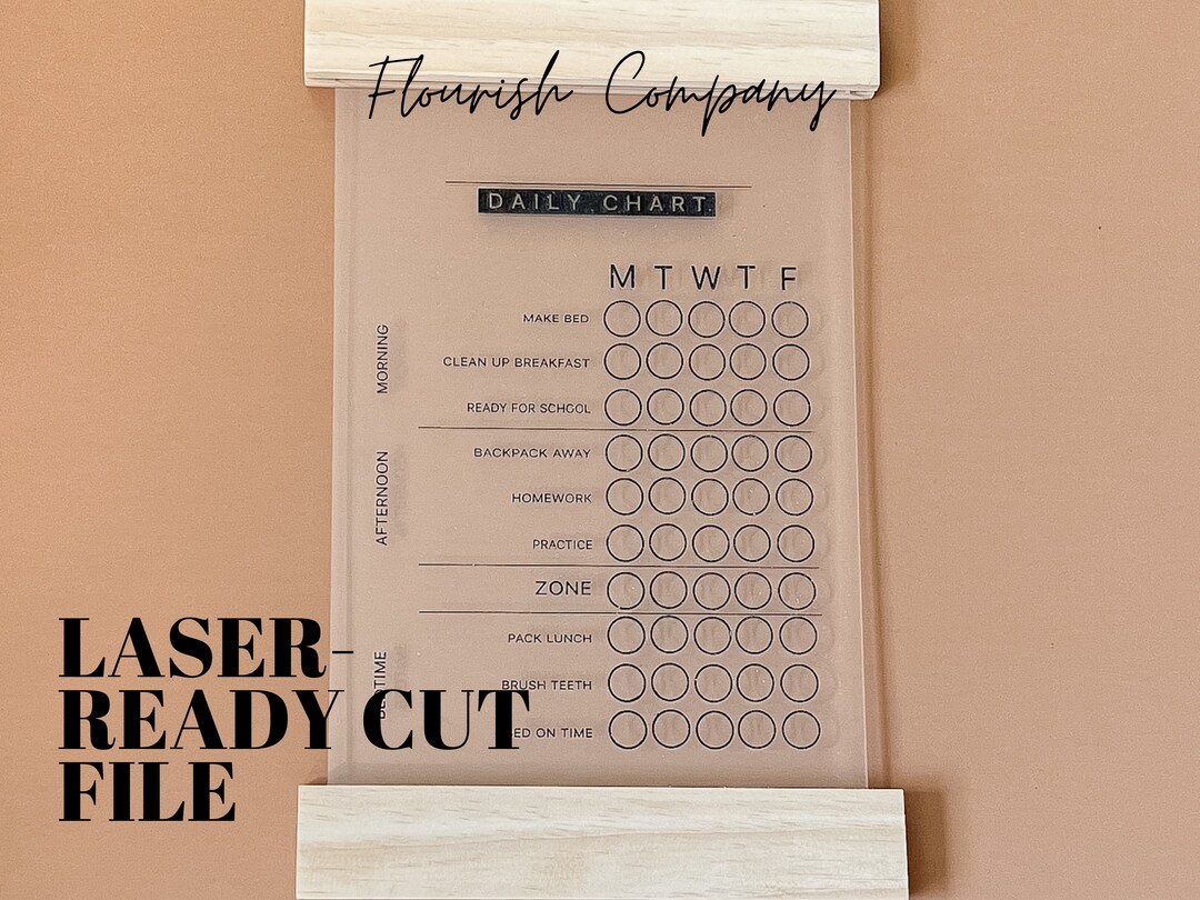 Dry-erase Chore Chart SVG for Glowforge | Acrylic SVG | Instant Digital ...