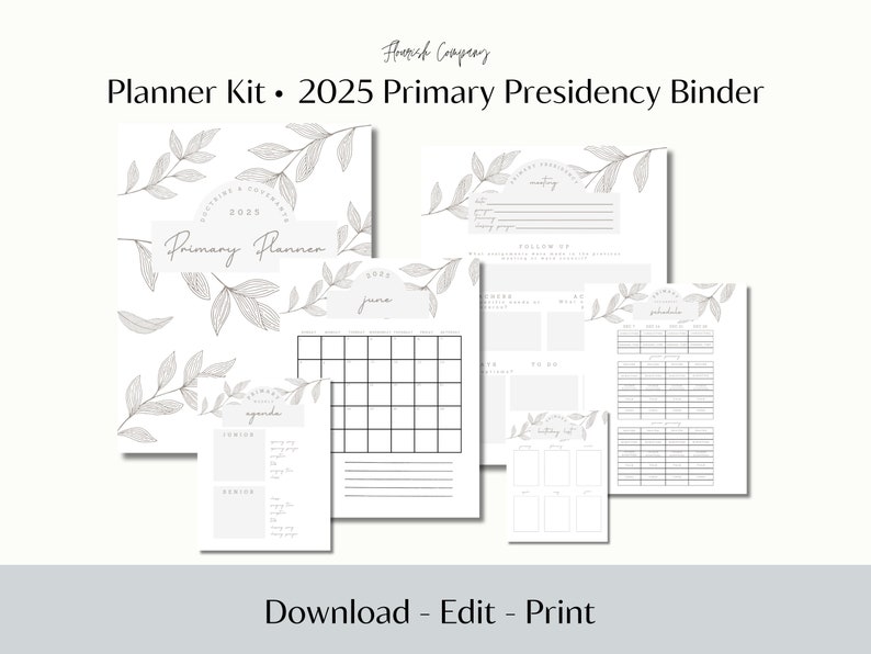 LDS 2025 Primary Planner, Fully Editable Primary Planner, Printable ...