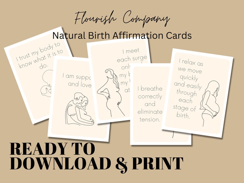 Birth Affirmation Cards Downloadable Affirmation Cards - Etsy