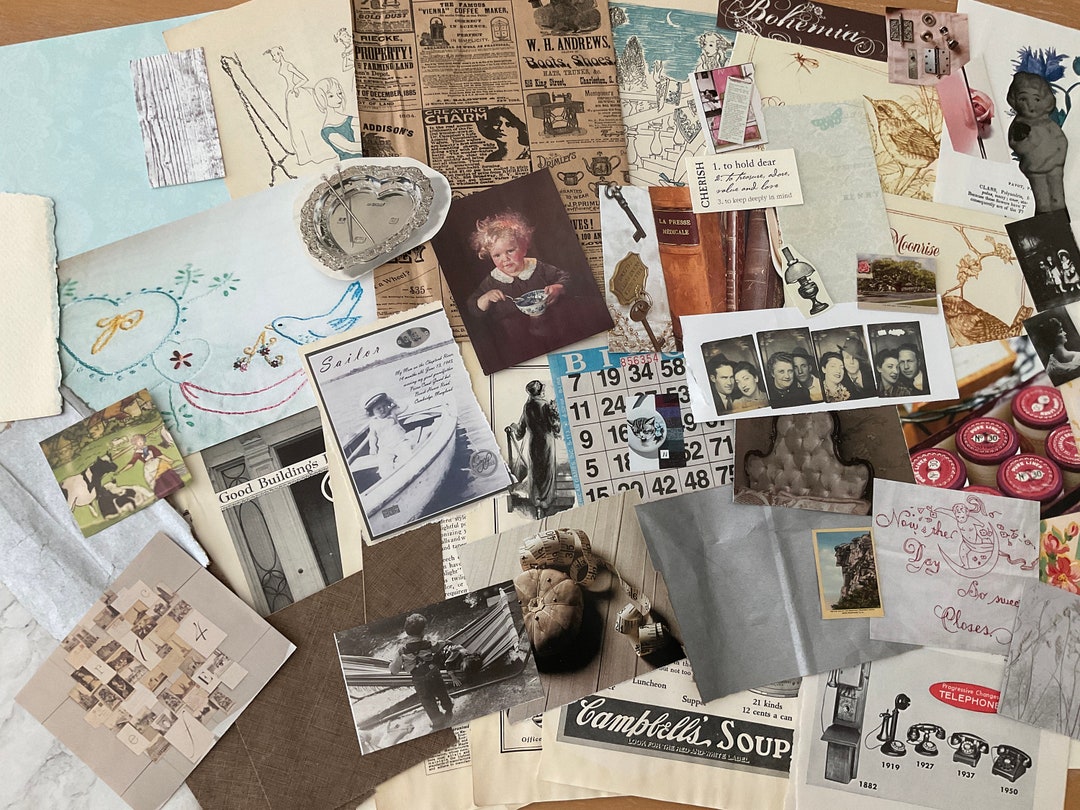 Vintage Charm: 130+ Piece Collage Collection - Etsy