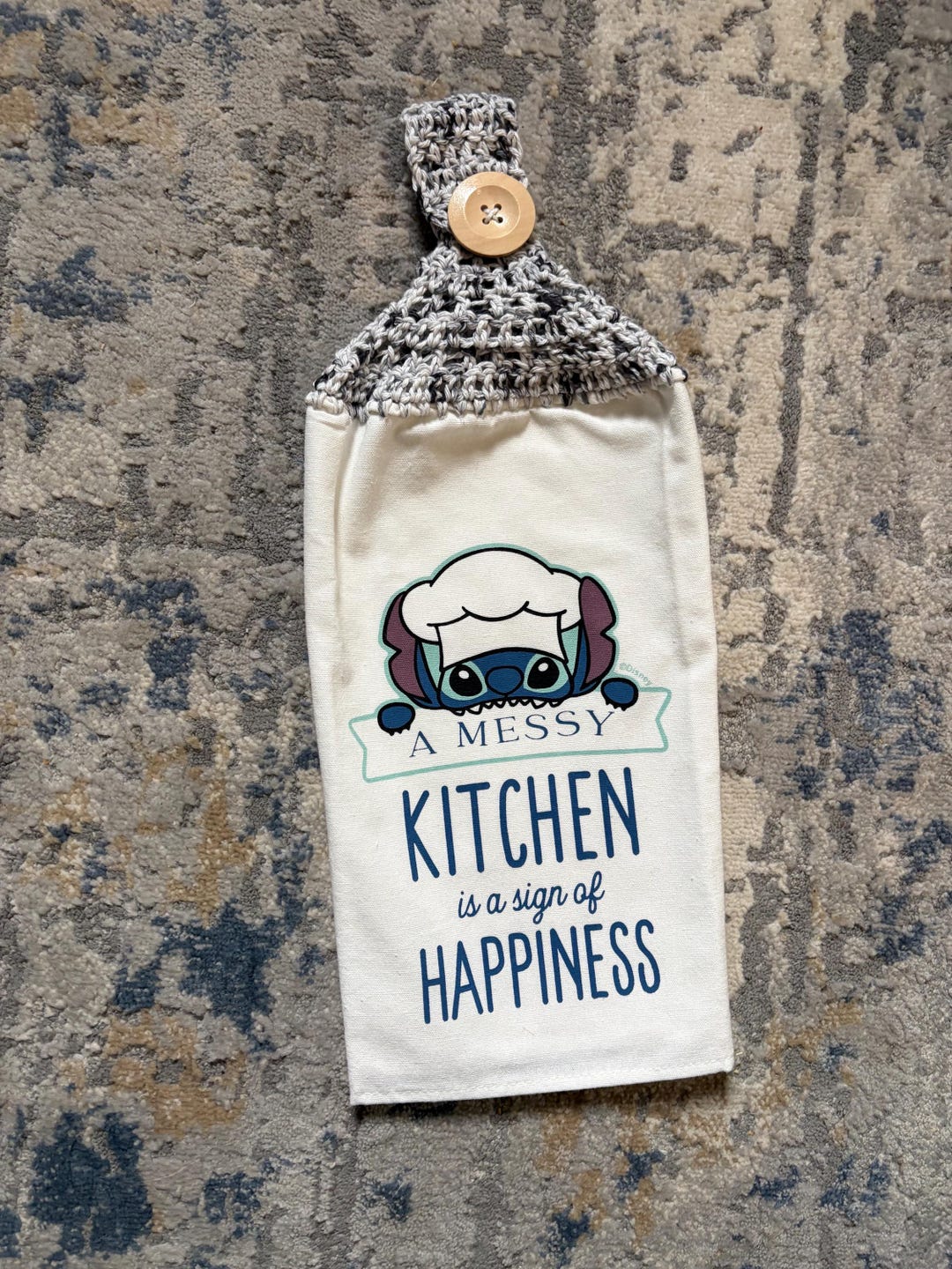 Crochet Hanging Kitchen Towel: Blue Alien Decor - Etsy