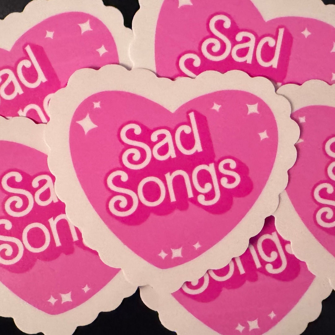Sad Songs Barbie Heart Sticker - Etsy