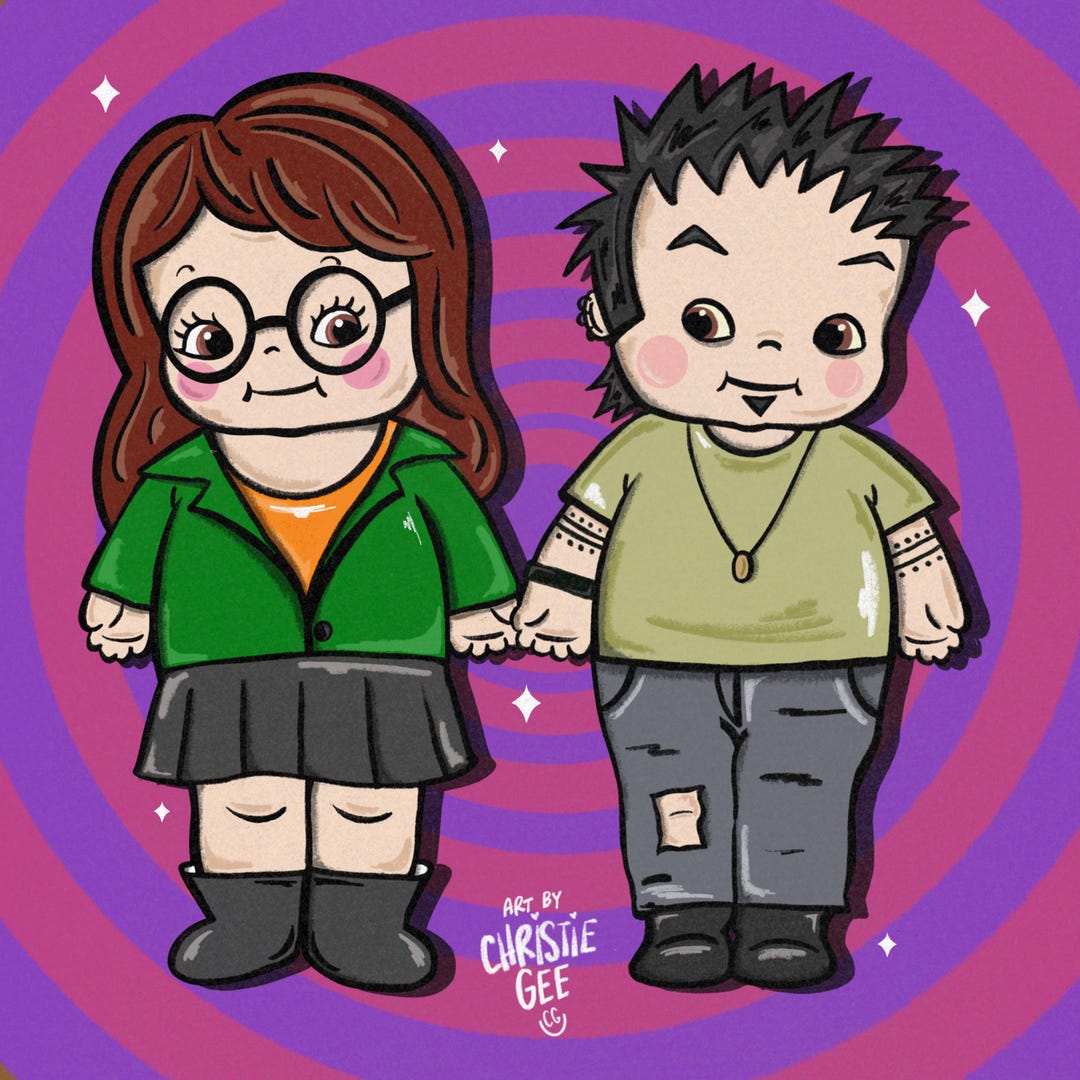 Daria and Trent Kewpie Doll Fan Art Print - Etsy