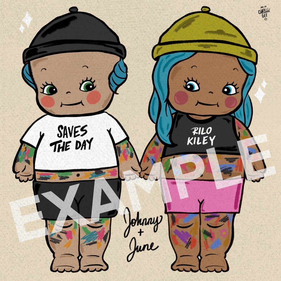 Custom Couple Kewpie Doll Art! - Etsy
