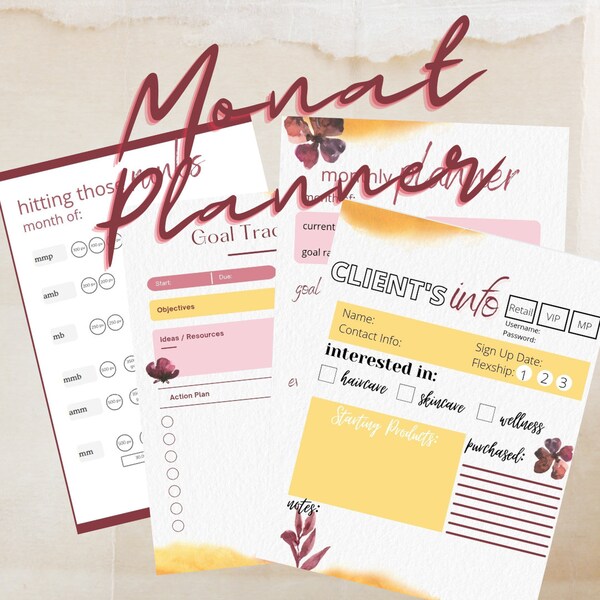 Monat Planner - Etsy