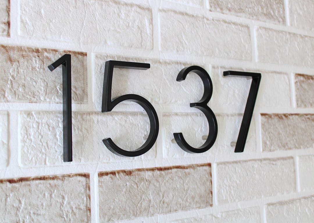 5inch Modern Matte Black Metal House Number/letters, Outside Address ...