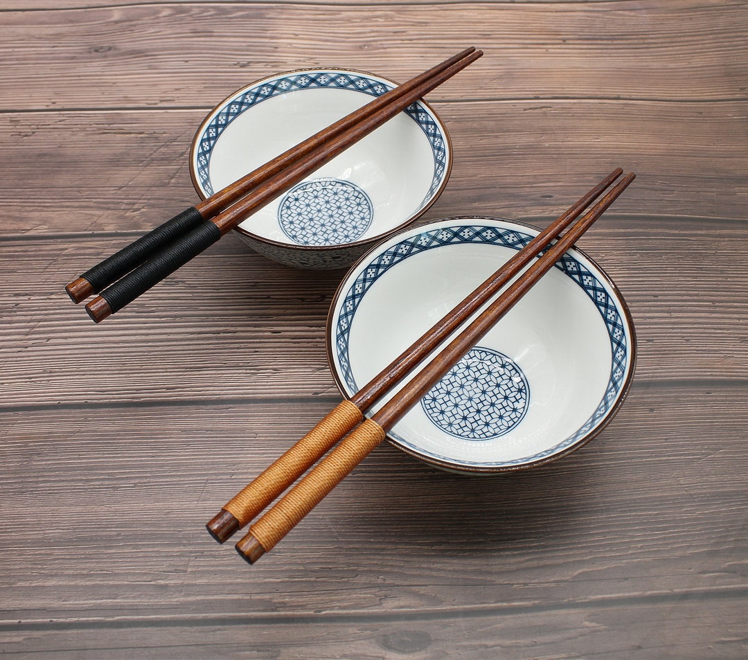 Handmade Hardwood Chopsticks With Nylon Rope: Asian Style Serving ...