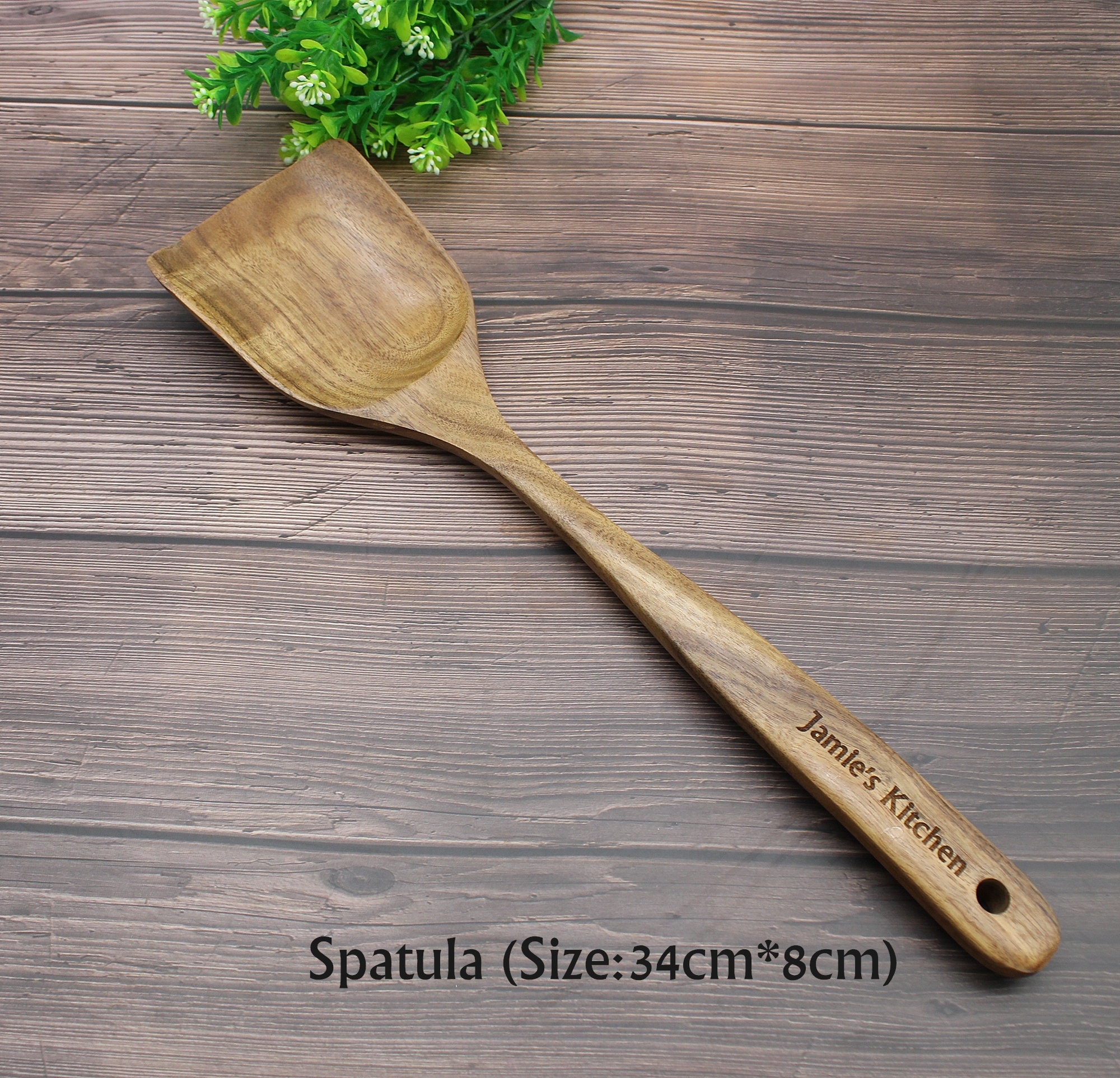 Personalized Wood Spatula Set: Engraved Kitchen Utensils, Wood Soup ...