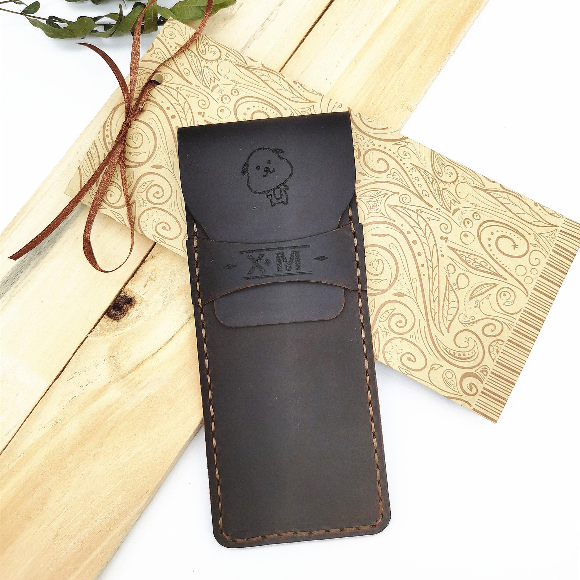 Pen Casecustom Laser Engraved Leather Pen Case100% Genuine - Etsy UK