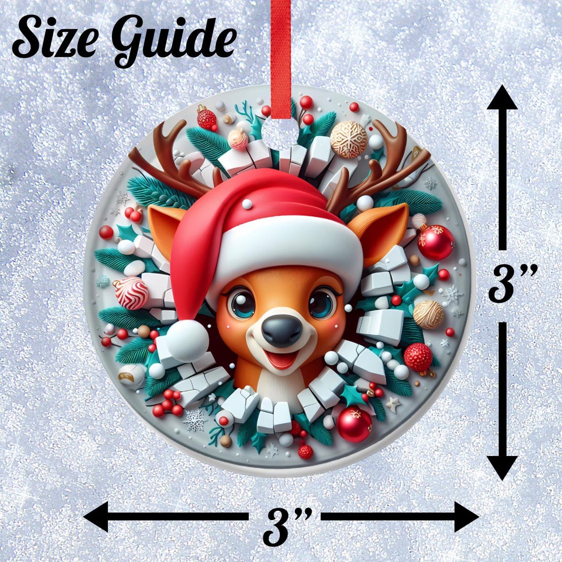 Frosted Glass Reindeer Ornament - Etsy