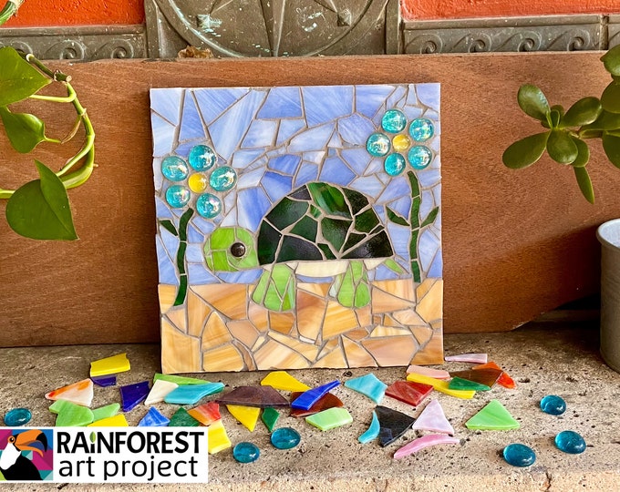 Mini Sea Turtle glass Mosaic Magnet - Etsy