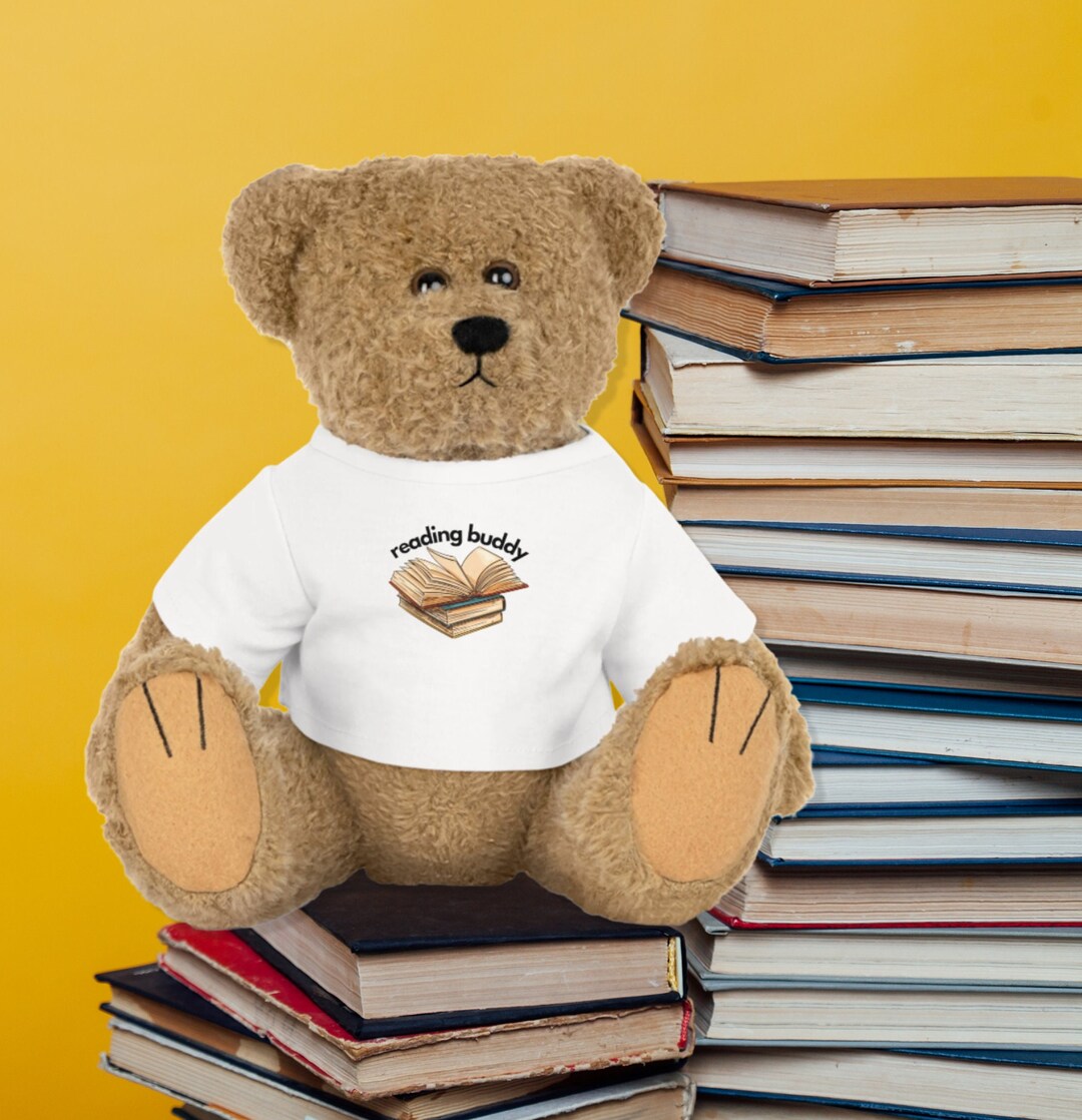 Reading Buddy (about) 8" Stuffed Animals W/shirt, Gift for Book Readers ...
