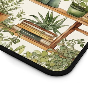 Watercolor Shelf of Plants and Books Desk Mat / Cute & Trendy Workspace ...