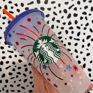Firework Themed Starbucks Confetti Color Changing Tumbler, 4th of July ...