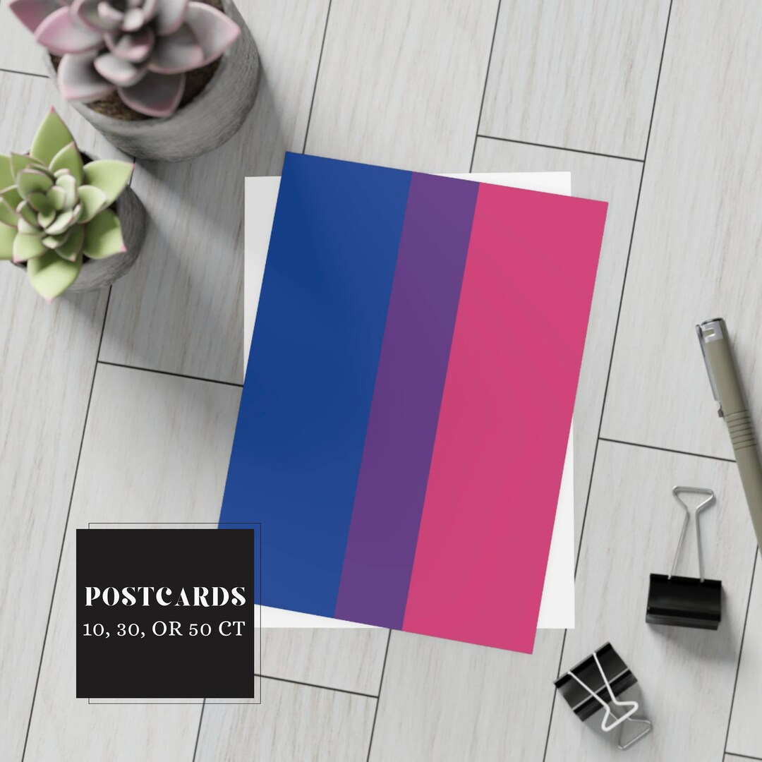 Bisexual Pride Flag Postcards, Multi Postcard Set Options, LGBTQIA+ ...