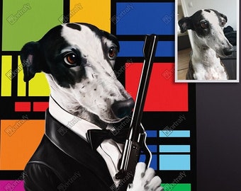 Secret Agent Dog Art - Etsy