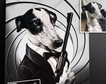 Secret Agent Dog Art - Etsy