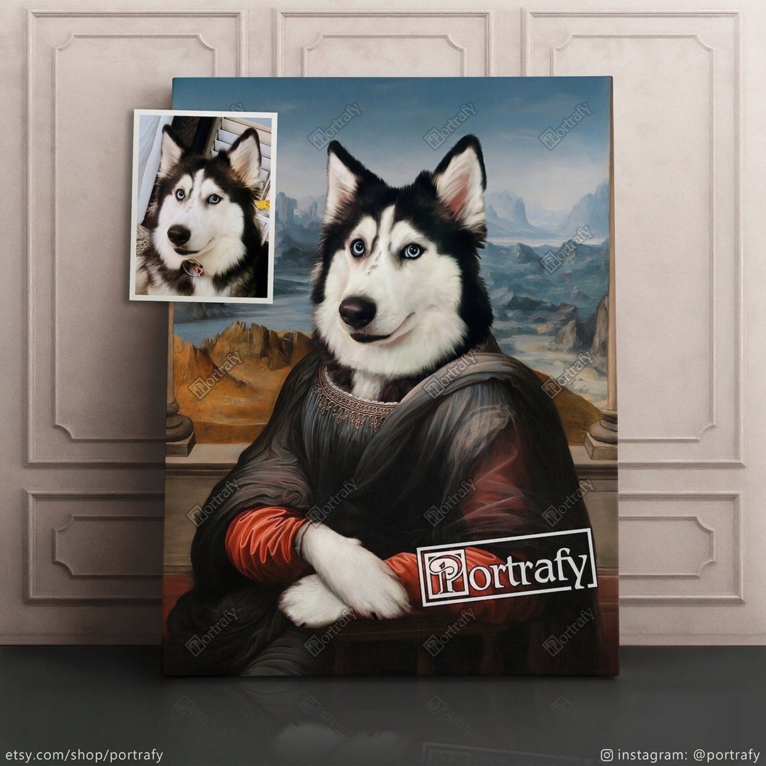 Custom Mona Lisa Dog Painting, Mona Lisa Pet Portrait From Photo, Gift ...