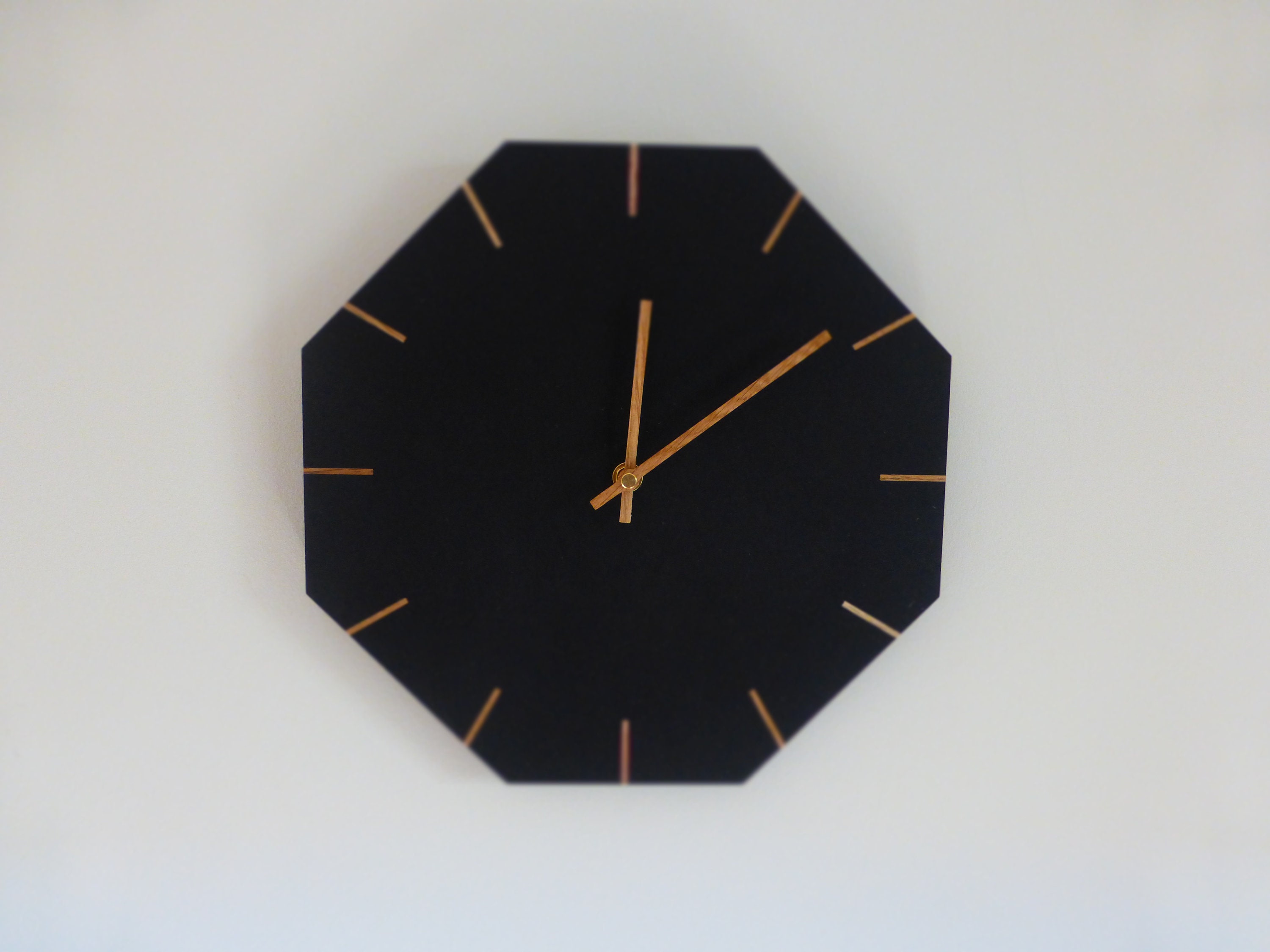 Handmade Black Octagonal Wall Clock | Etsy
