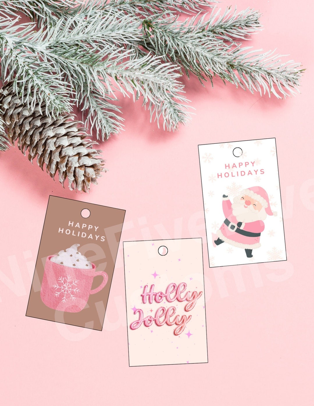 Pink Christmas Gift Tags - Digital Download - Etsy
