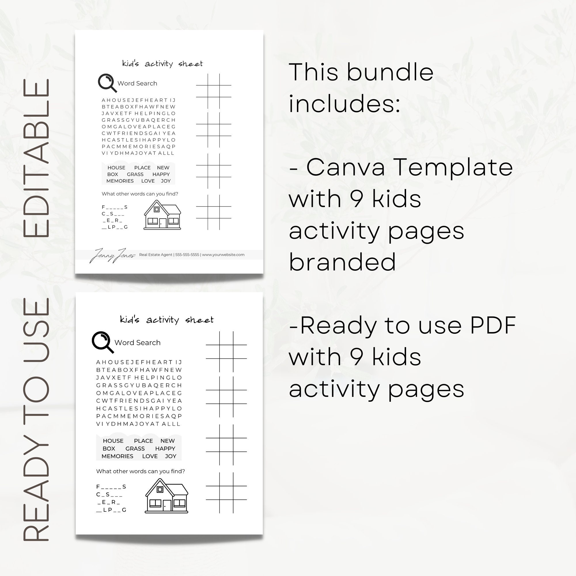 Printable Open House Kids Coloring Sheets Real Estate Kids Activity ...
