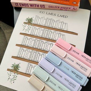 100 Books Challenge | Reading Tracker Printable | Bookshelf Reading Log ...