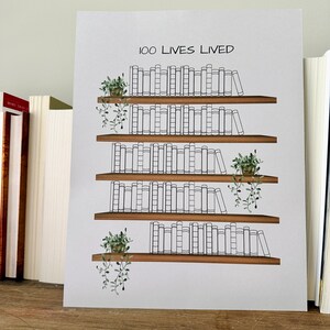 100 Books Challenge | Reading Tracker Printable | Bookshelf Reading Log ...