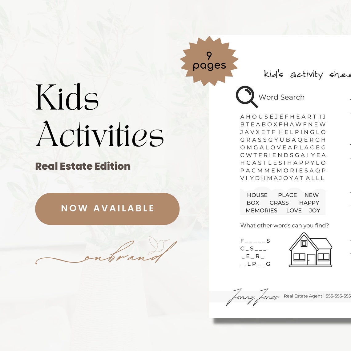 Printable Open House Kids Coloring Sheets Real Estate Kids Activity ...