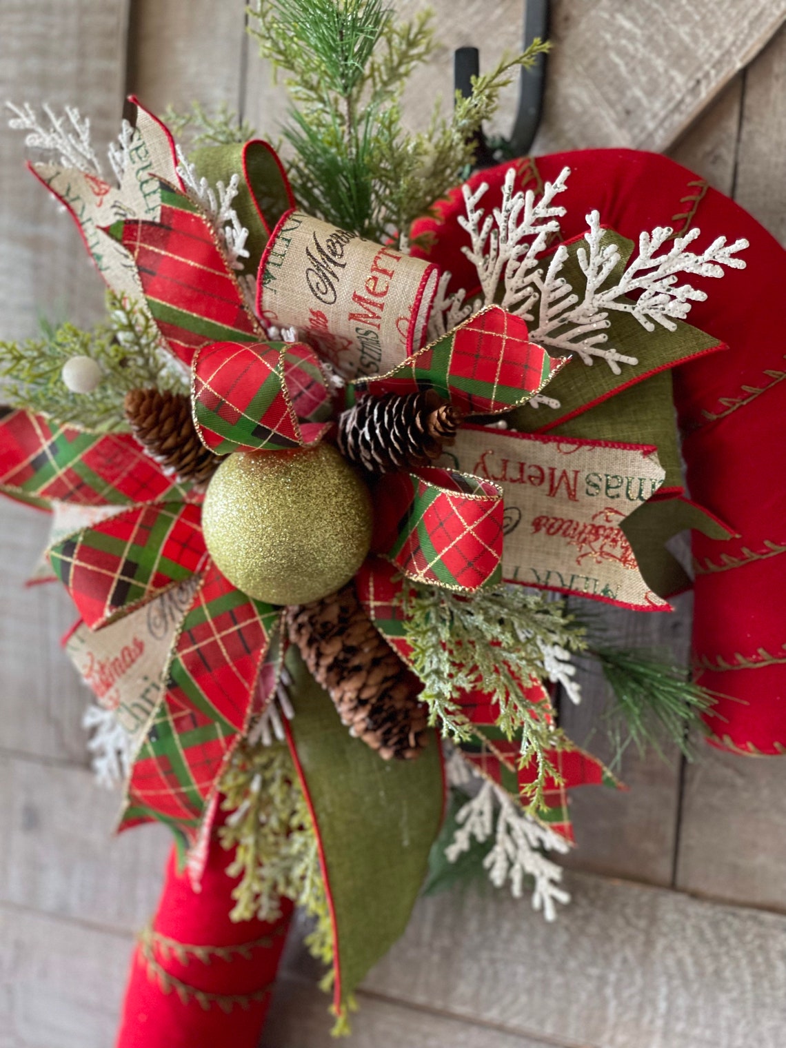 Candy Cane Door Hanger Christmas Door Hanger Christmas - Etsy