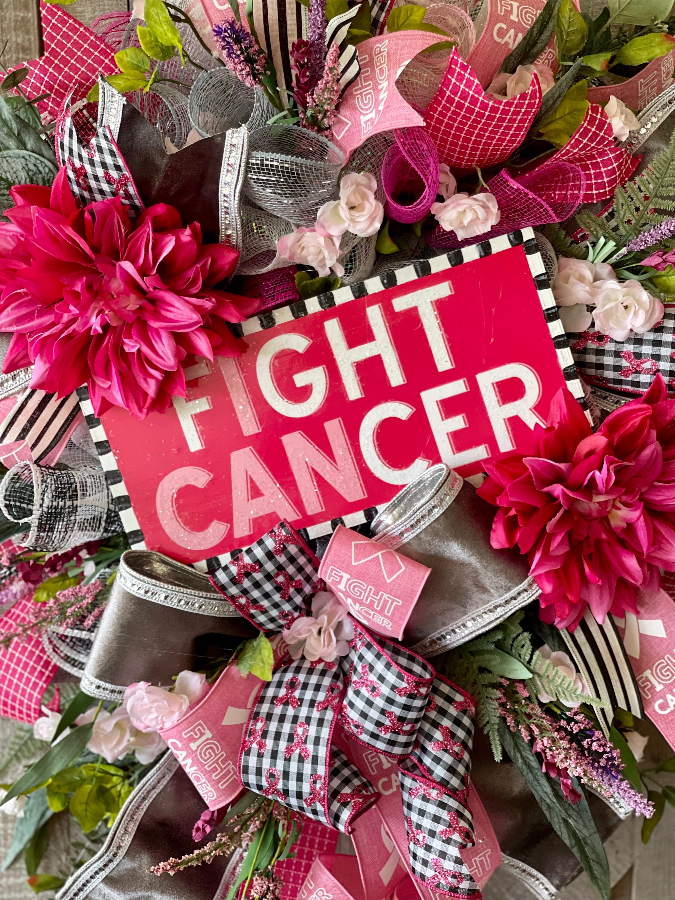 Breast Cancer Awareness Wreath Breast Cancer Wreath October - Etsy