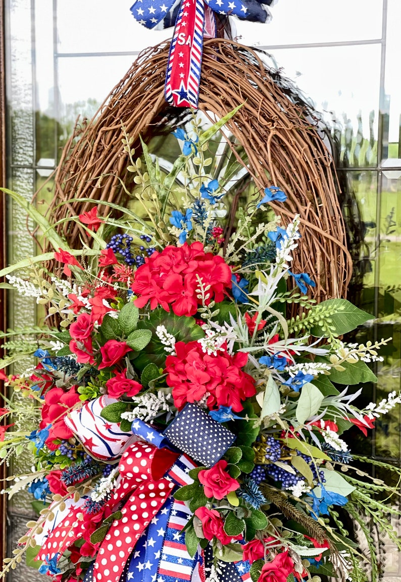 Americana Wreath, Patriotic Wreath, Memorial Day Wreath, Everyday ...