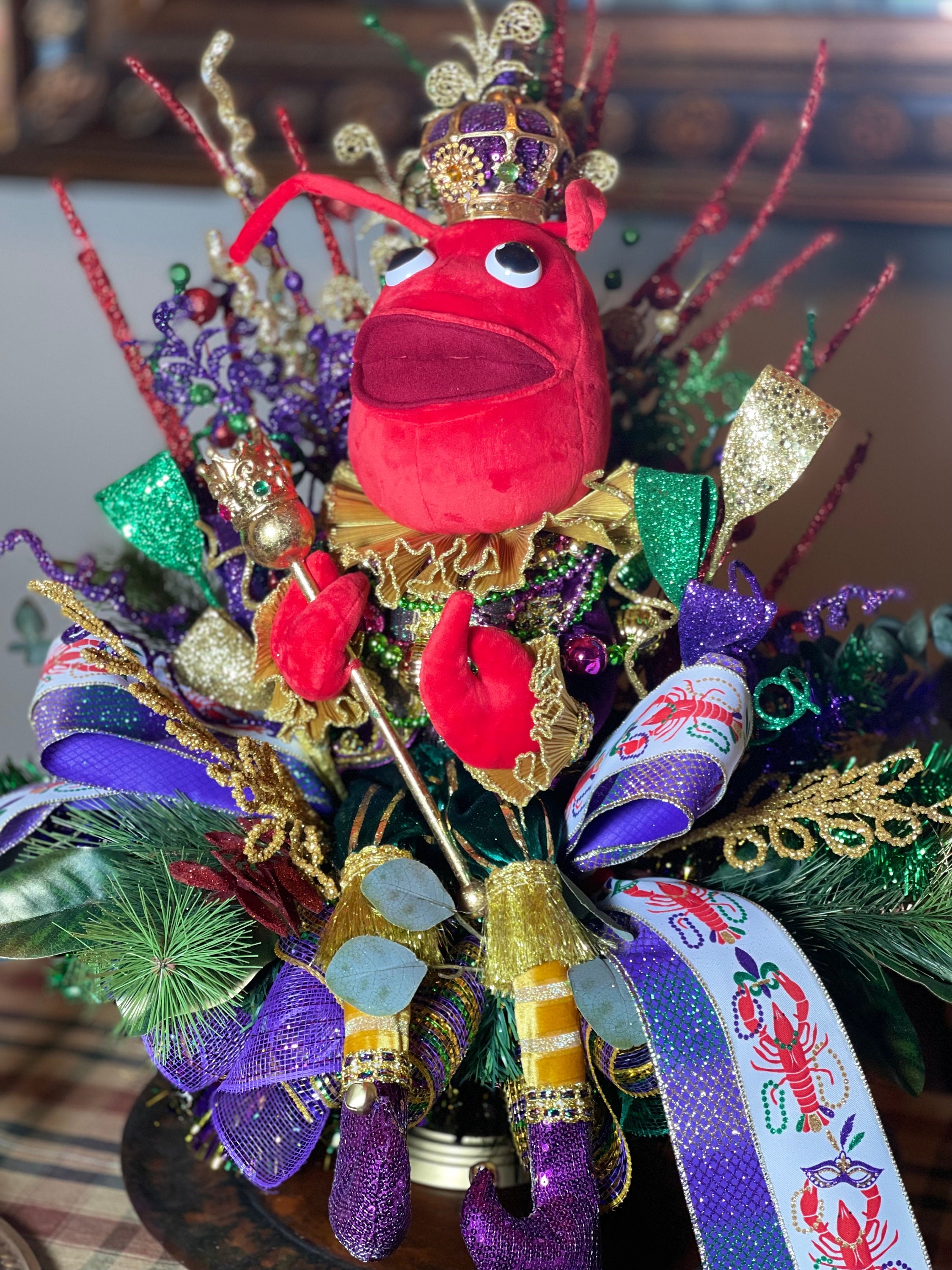 Mardi Gras Centerpiece Mardi Gras Crawfish Centerpiece Fat Tuesday ...
