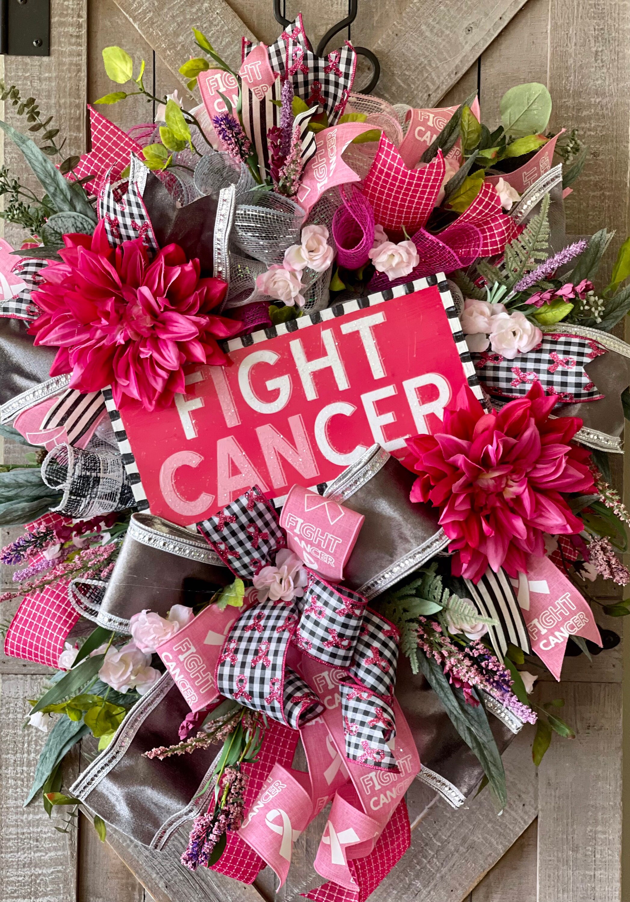 Breast Cancer Awareness Wreath Breast Cancer Wreath October - Etsy