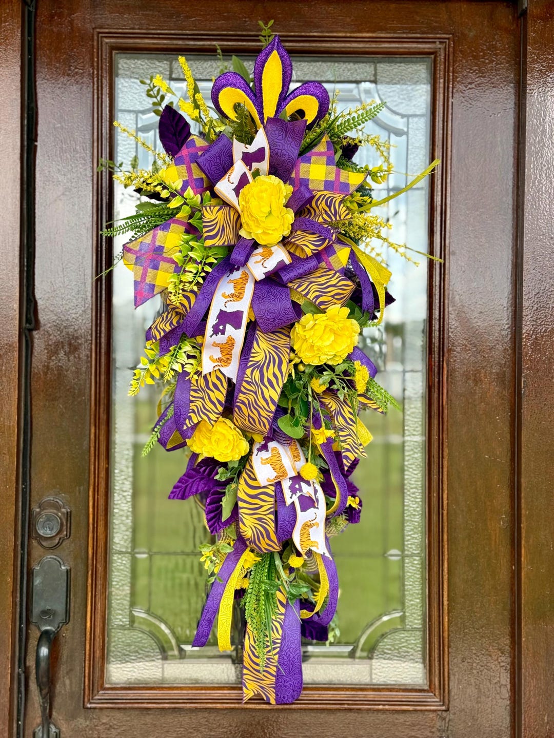 LSU Tigers Inspired Fall Swag – Handmade Football Door Decor - Etsy